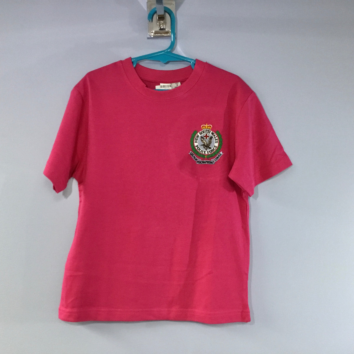 T Shirt - Kids Fuchsia Pink Embroidered NSWPF Logo – nswpoliceshop